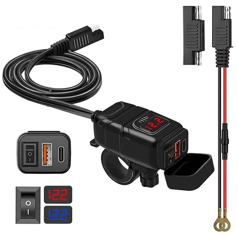 Motorcycle-Dual-Usb-Mobile-Charger-12v-Fast-Charge-With-Waterproof ...