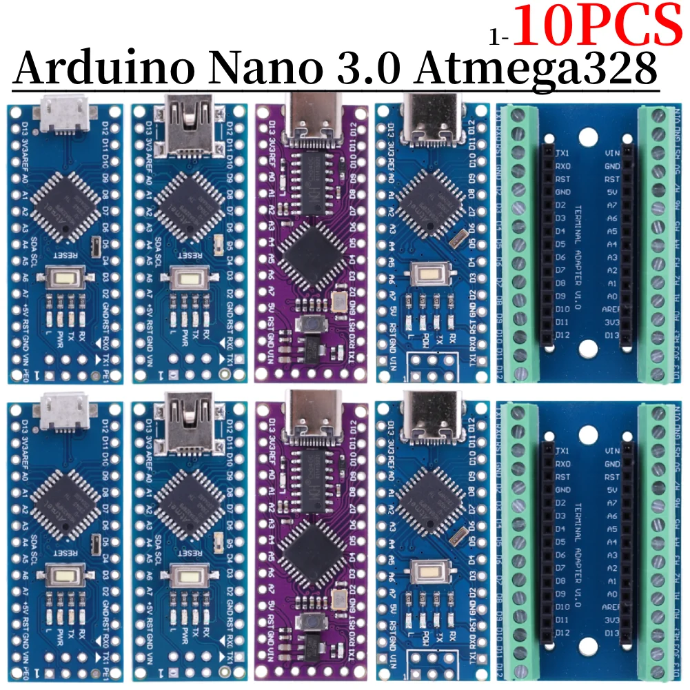 Controlador-Arduino-Nano-com-o-Bootloader-Mini-Micro-USB-Tipo-C-Placa ...