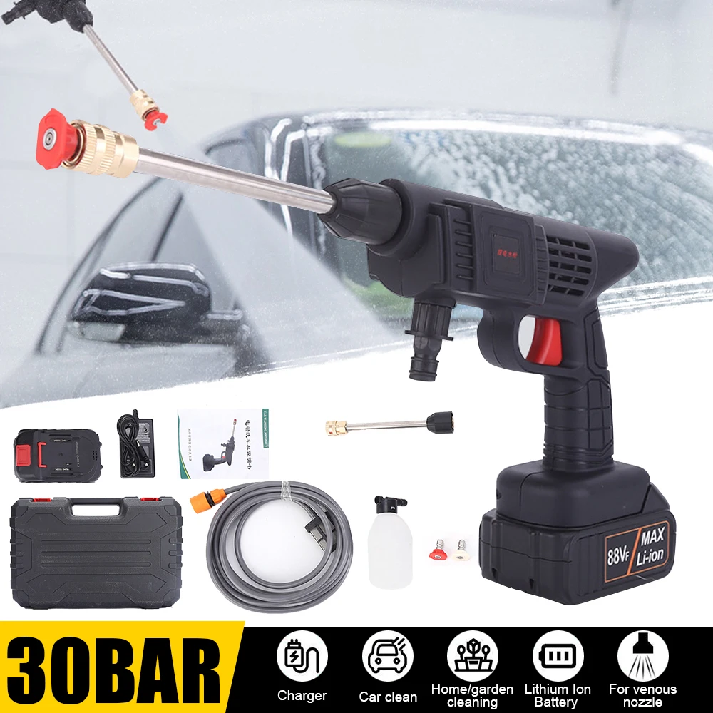 600W-Car-Wash-Gun-30BAR-Cordless-High-Pressure-Cleaner-Washer-Car-Wash ...