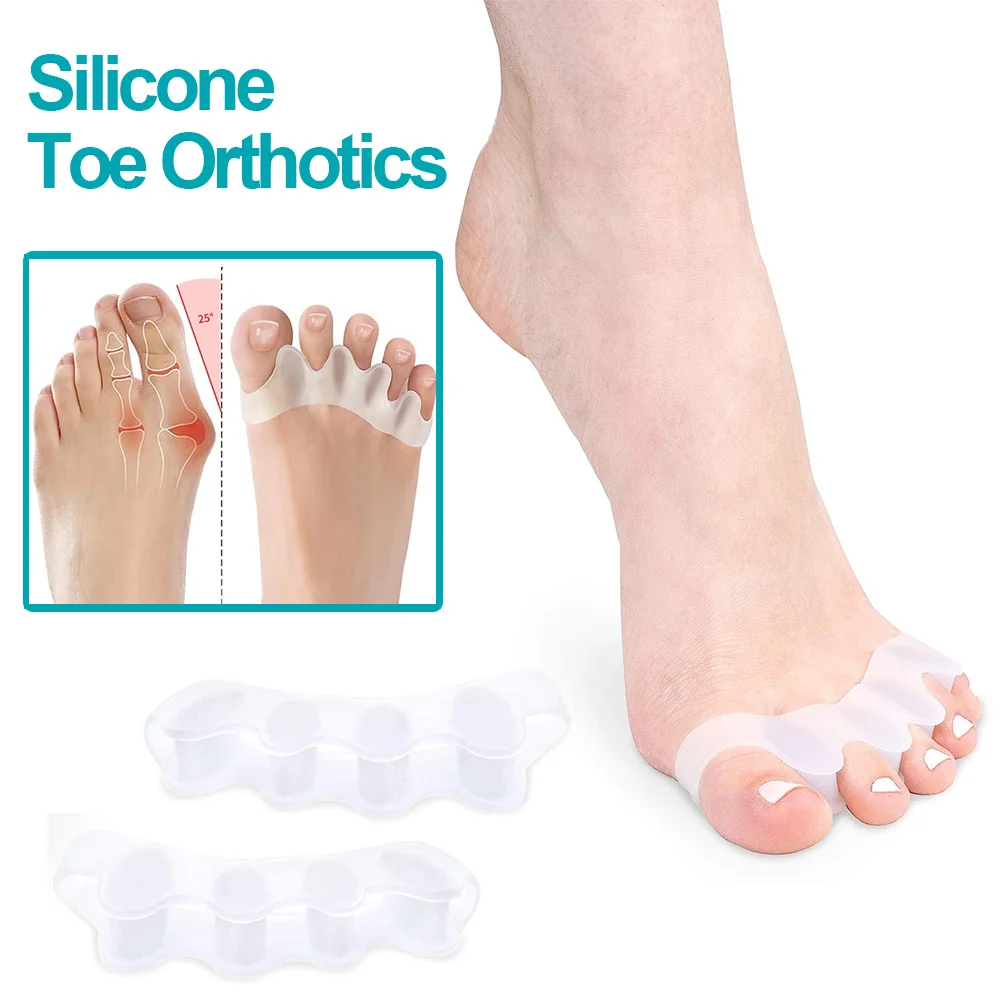 1-Pair-Silicone-Toe-Spacers-for-Proper-Alignment-of-Toes-Bunion-and ...