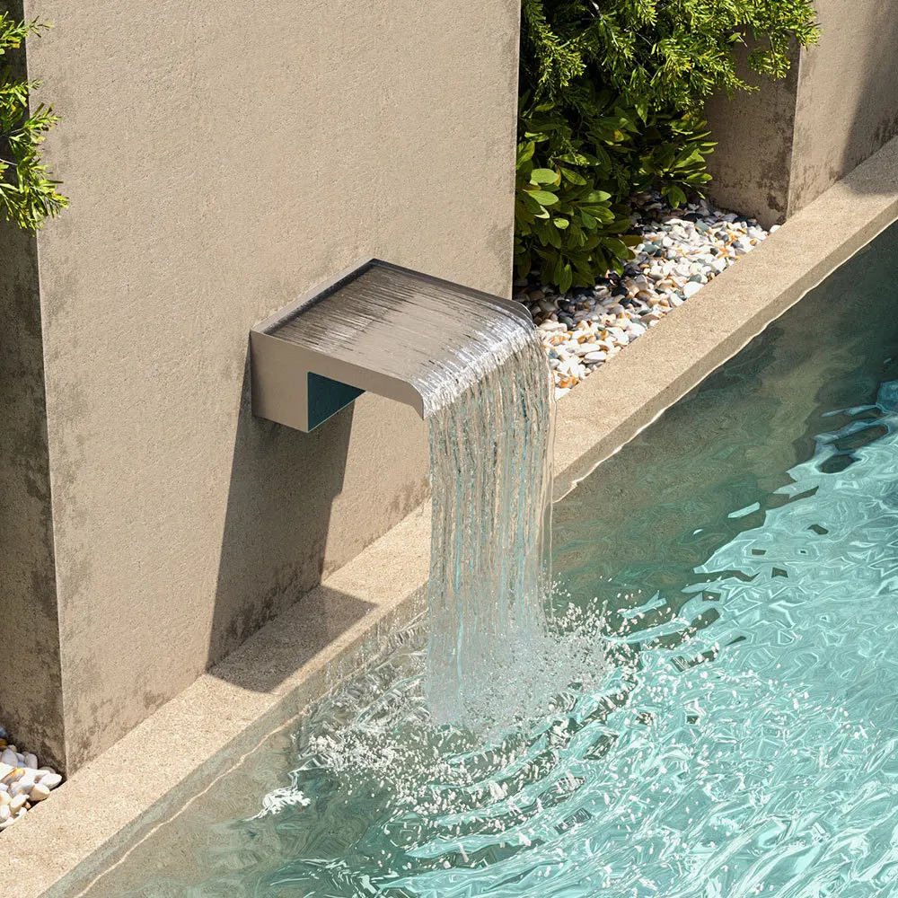 Silver 20cm Stainless Steel Waterfall Pool Fountain - AliExpress 15