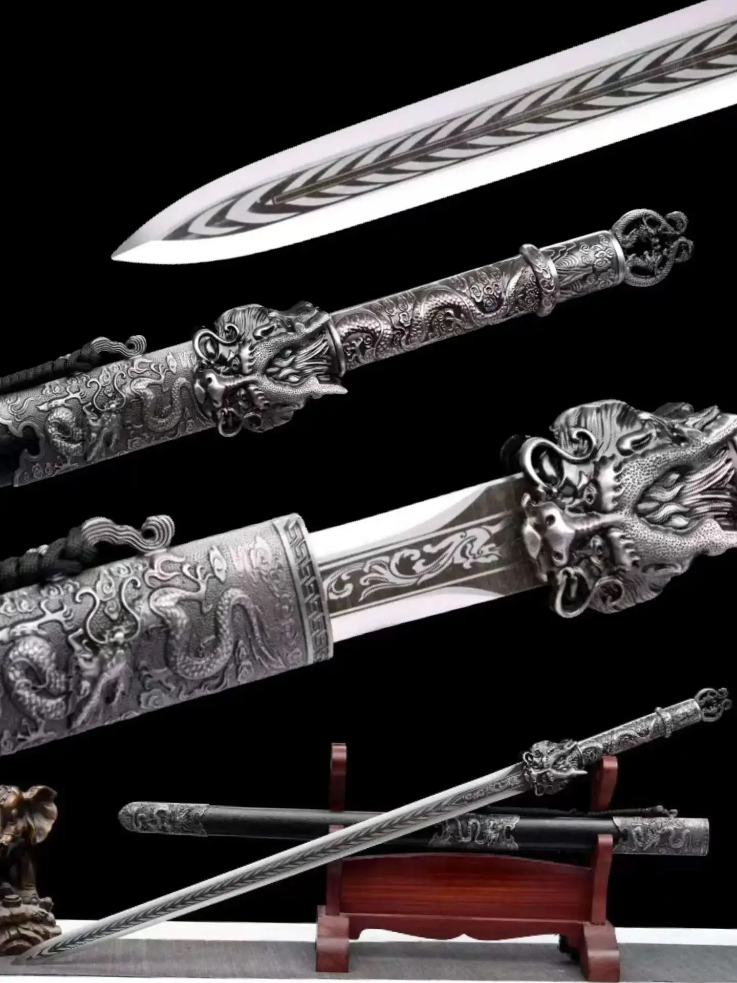 Espada-de-batalla-de-drag-n-del-rey-Kungfu-chino-tradicional-hoja-de ...