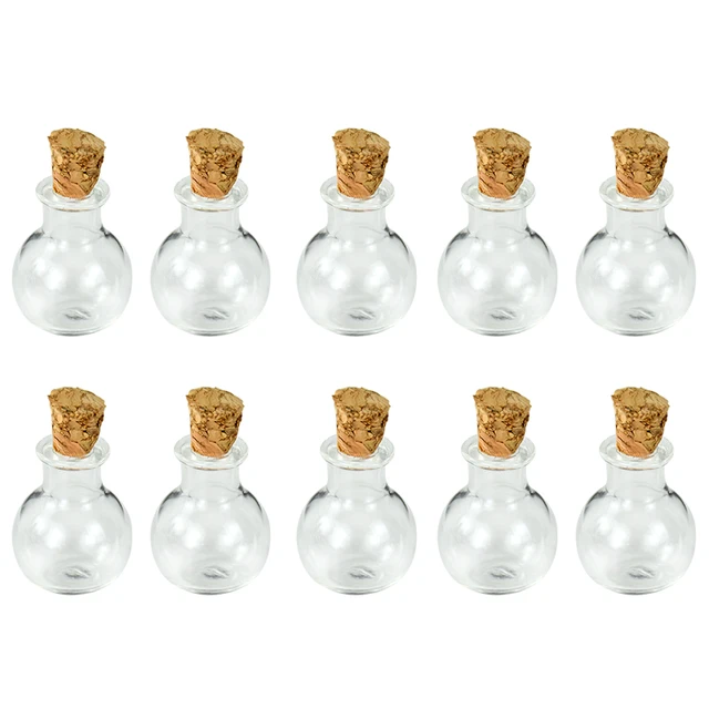 10pc Glass Bottles Miniature Potion Bottle Mini Cork Glass Vials DIY ...