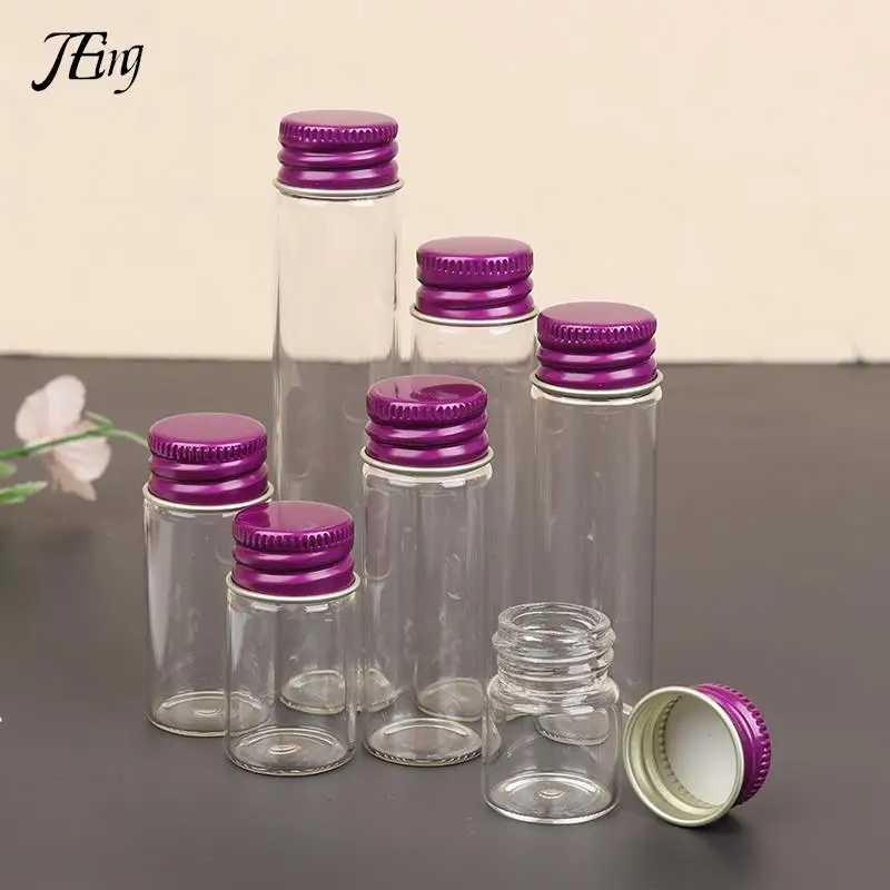 10PCS-lot-5-7-10-14-18-20-26ML-Tiny-Glass-Jars-Bottles-Screw-Cap ...