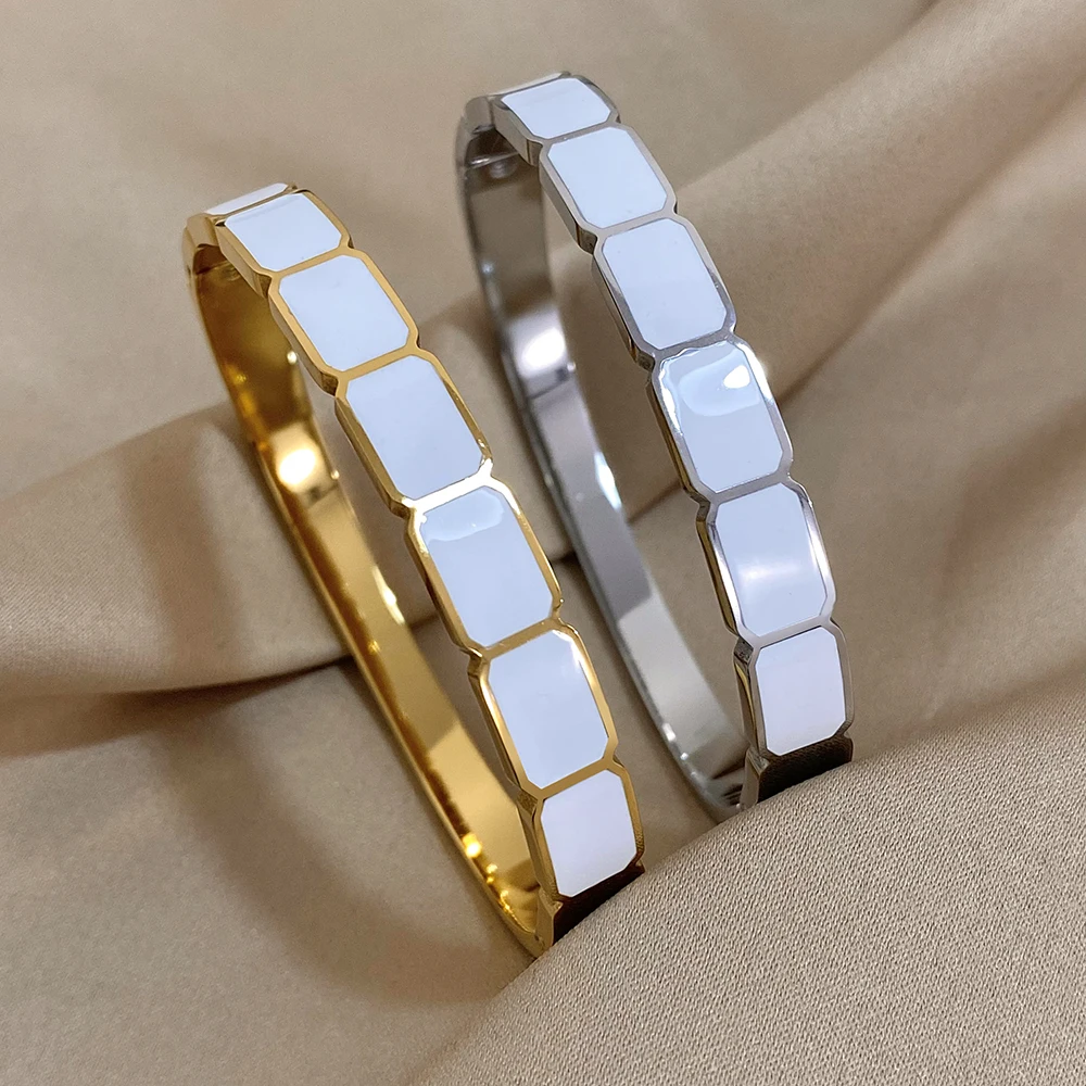 Luxury-316L-Stainless-Steel-Bracelets-for-Women-Charming-Square-Enamel-Bangles-Unique-Design ...