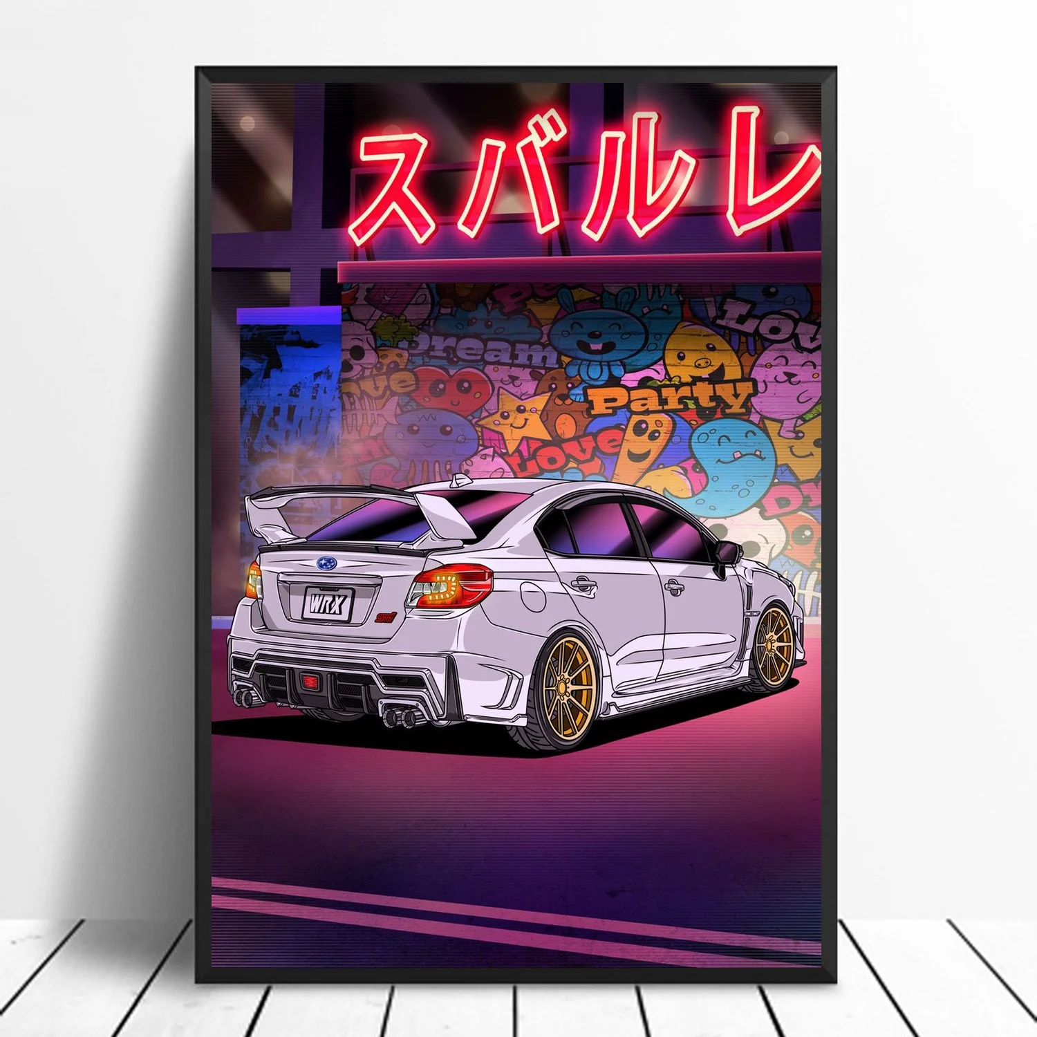 Tokyo Street Racing Nissan GTR Synthwave Neon 80S Poster Decoration Art ...