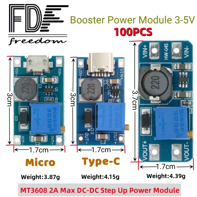 100PCS-MT3608-2A-Max-DC-DC-Step-Up-Power-Module-Booster-Power-Module-3 ...