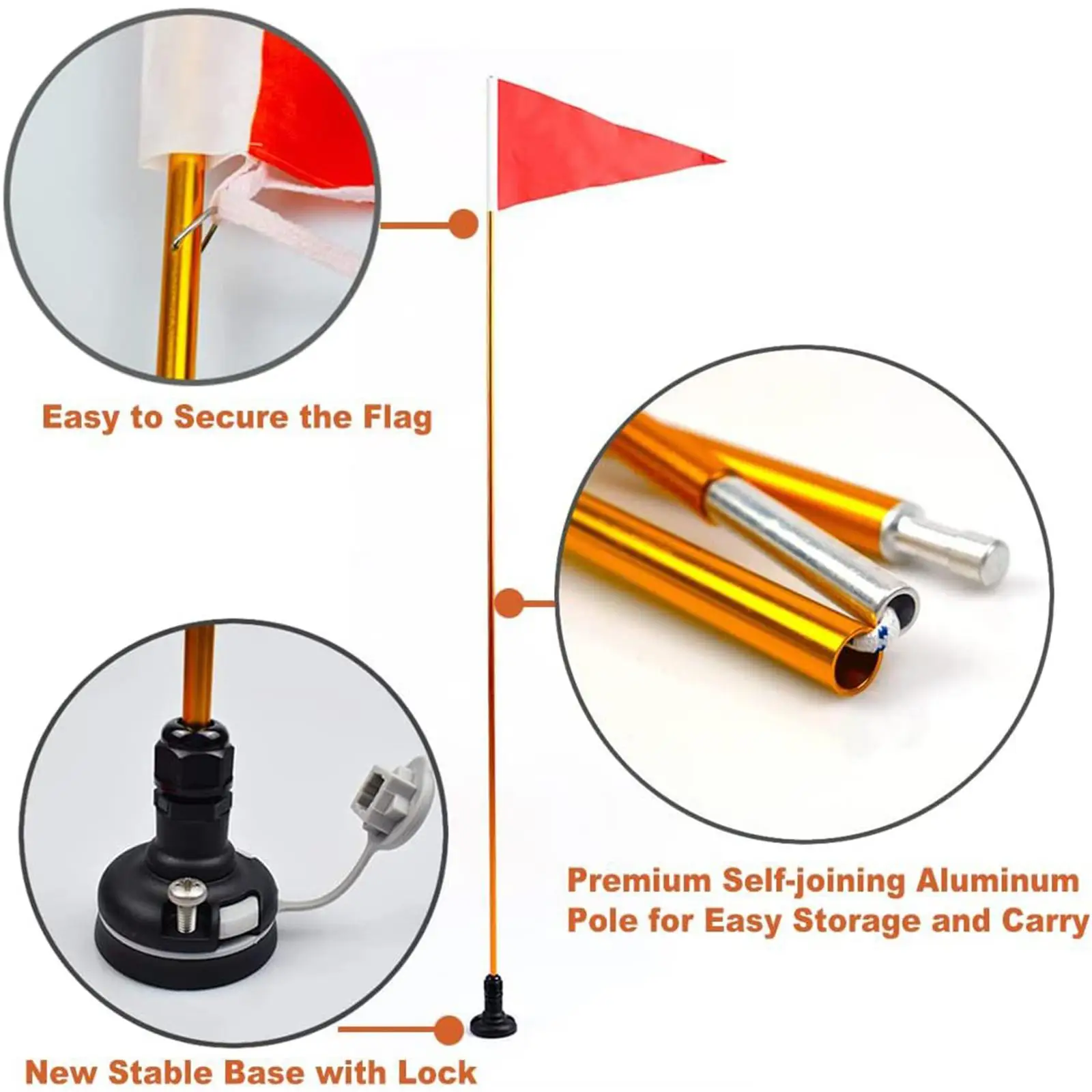 4ft Kayak Safety Flag Kayaking Visibility Kit for Yacht Safety Dinghy ...
