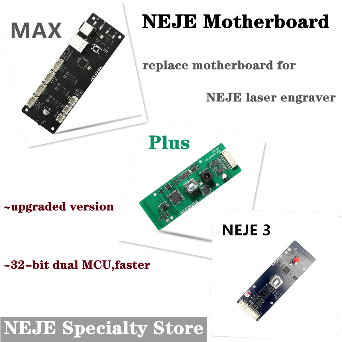 NEJE 3 Plus/Max/Master 3 CNC 레이저 조각 기계용 메인 보드 교체, 앱 제어 지원 ~ 32 비트 듀얼 ...