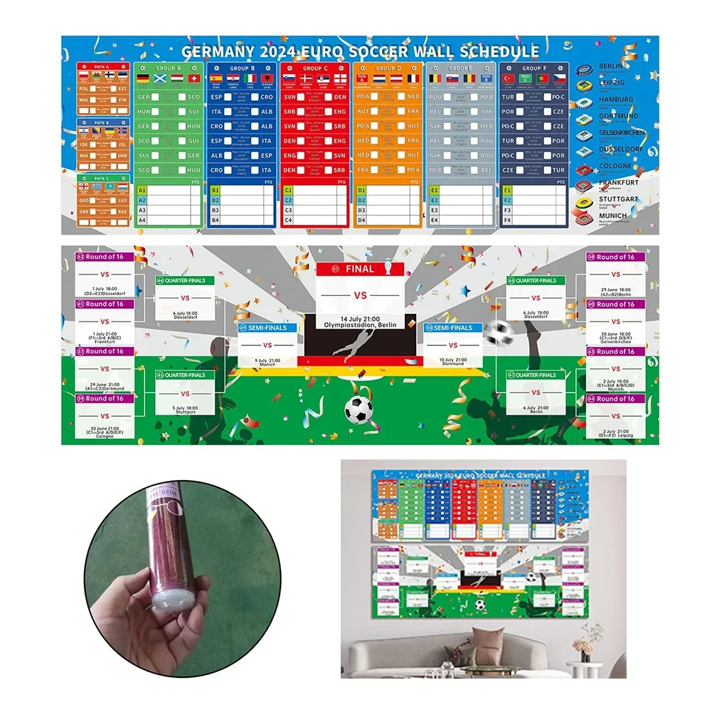 Deutschland-2024-Euro-Fu-ball-Wallchart-Fu-ball-Wand-karte-Zeitplan ...