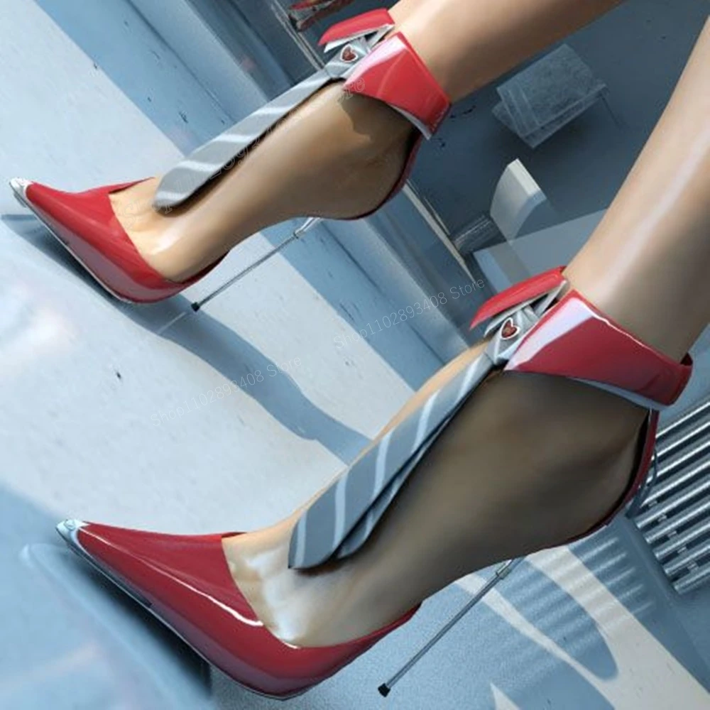 Red Patent Leather Pointed Toe Pumps New Design Stiletto High Heel ...
