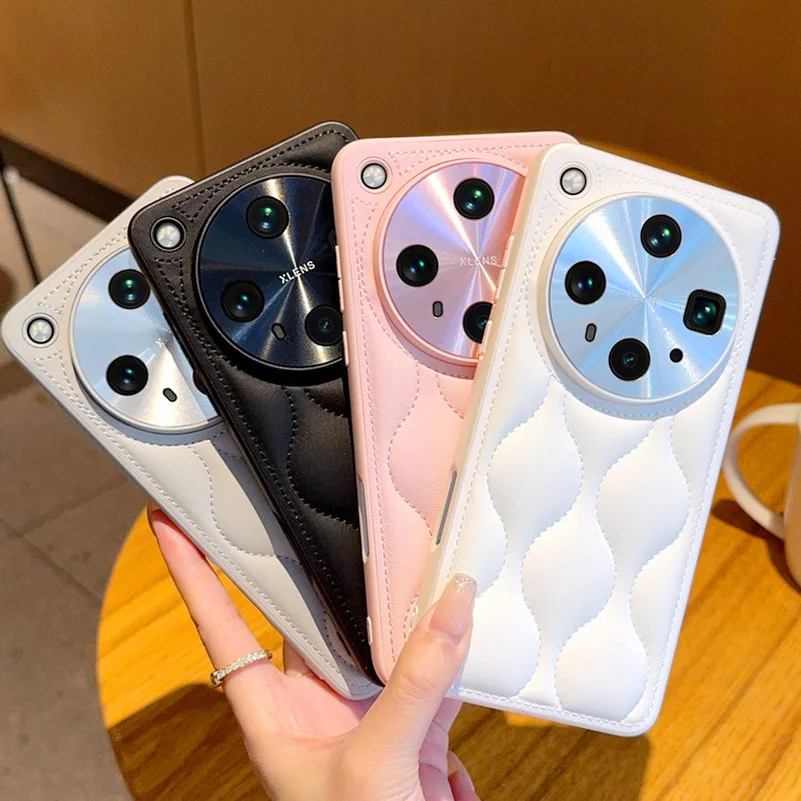 Small Fragrance Leather Grain Lens Full coverage Protection Case For ...
