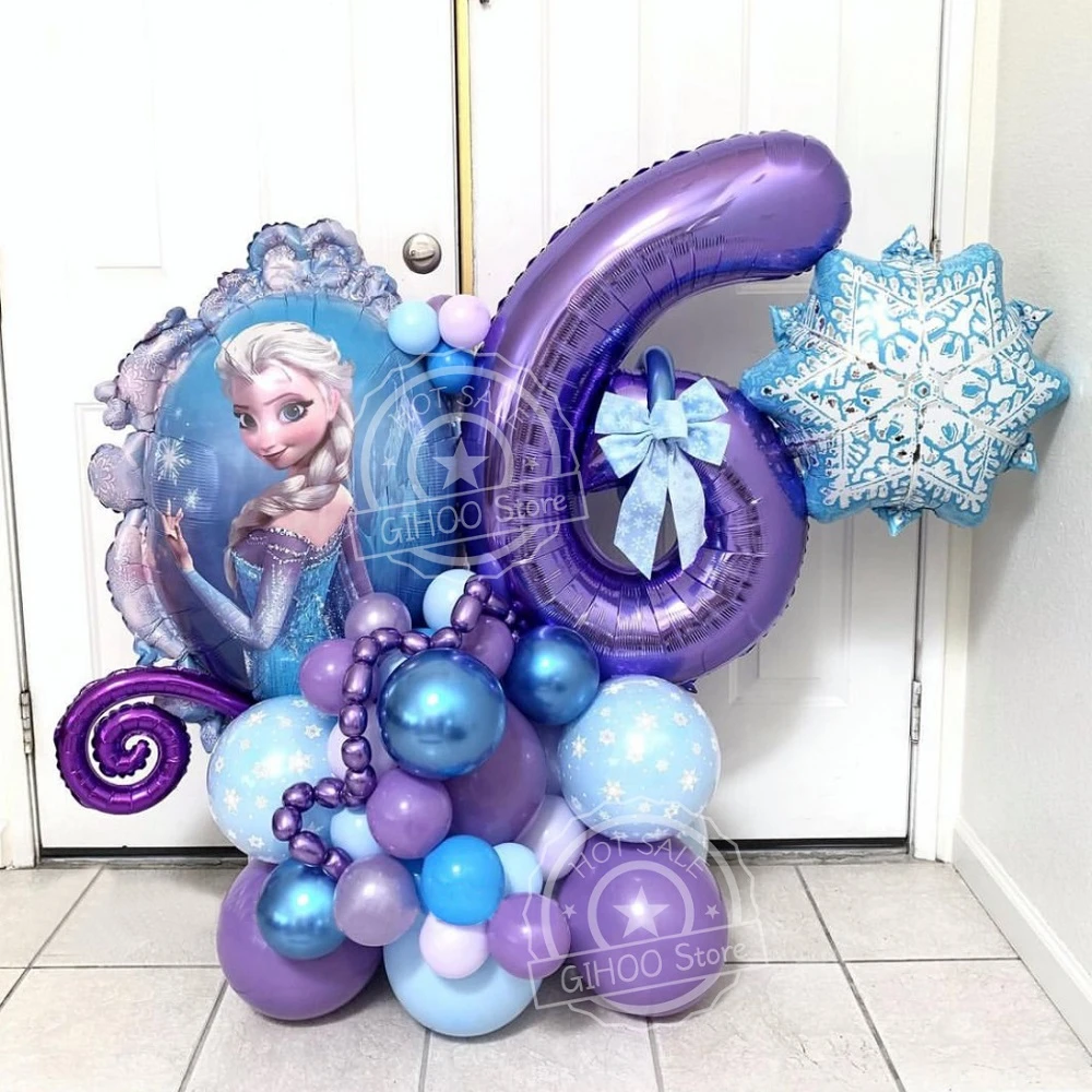 1 ensemble de ballons flocon de neige Disney Elsa, 40 pouces, en ...