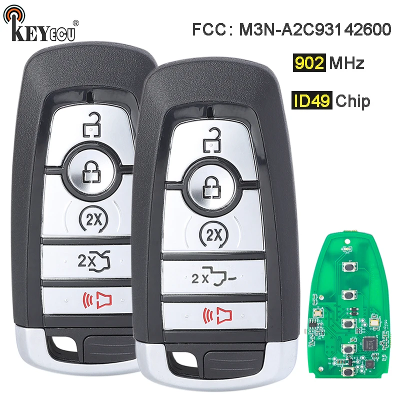 KEYECU-902MHz-ID49-M3N-A2C93142600-Proximity-Smart-Remote-Key-Fob-for ...