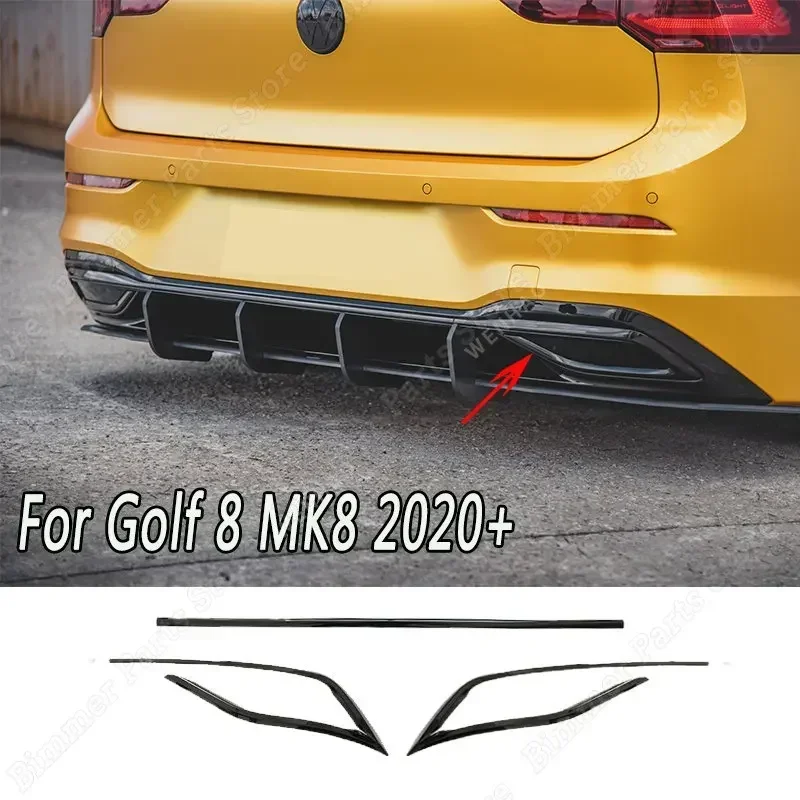 For-Volkswagen-for-VW-Golf-8-MK8-Car-Rear-Bumper-Dual-Exhaust-Tail-Pipe ...