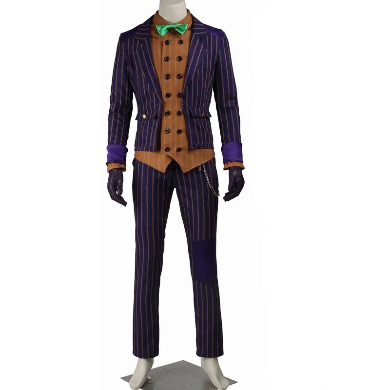 Halloween Carnival Clown Outfit With Tie Game Arkham Knight Suit ...