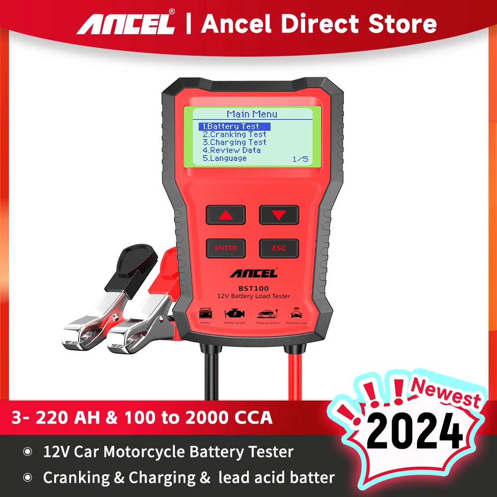 Battery Testers ANCEL BST100 Car Battery Tester - 12V 100-2000 CCA ...