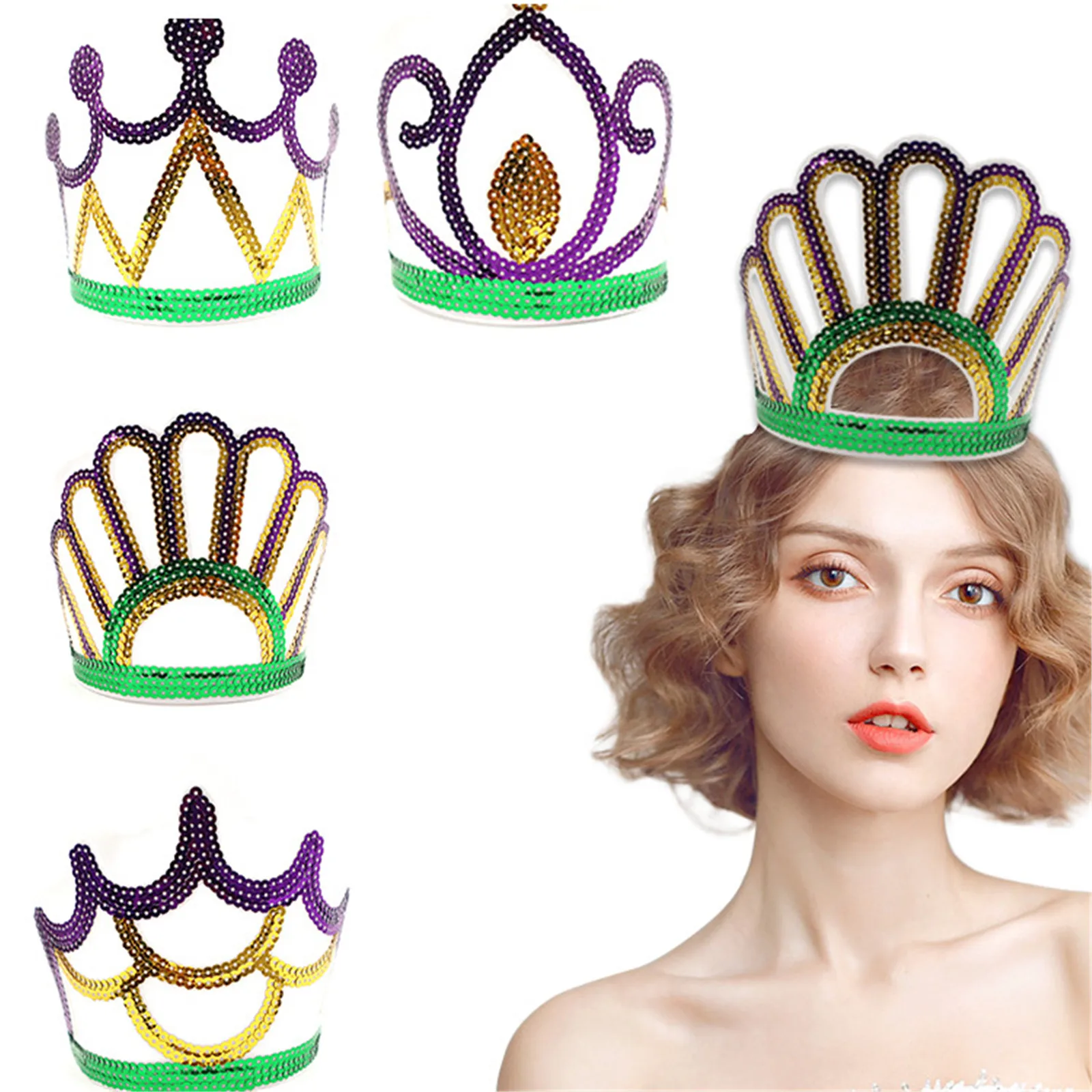 Carnival-Colorful-Sequin-Crown-Tiara-Prom-Party-Decoration-Birthday ...