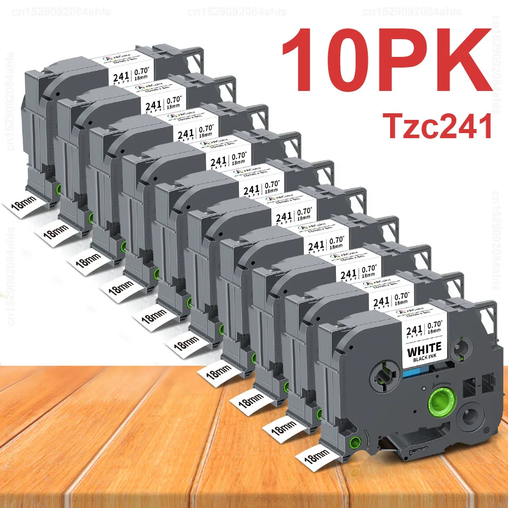 10Pcs-18mm-241-Compatible-Brother-Label-Tape-tze-241-tze241-tze641 ...