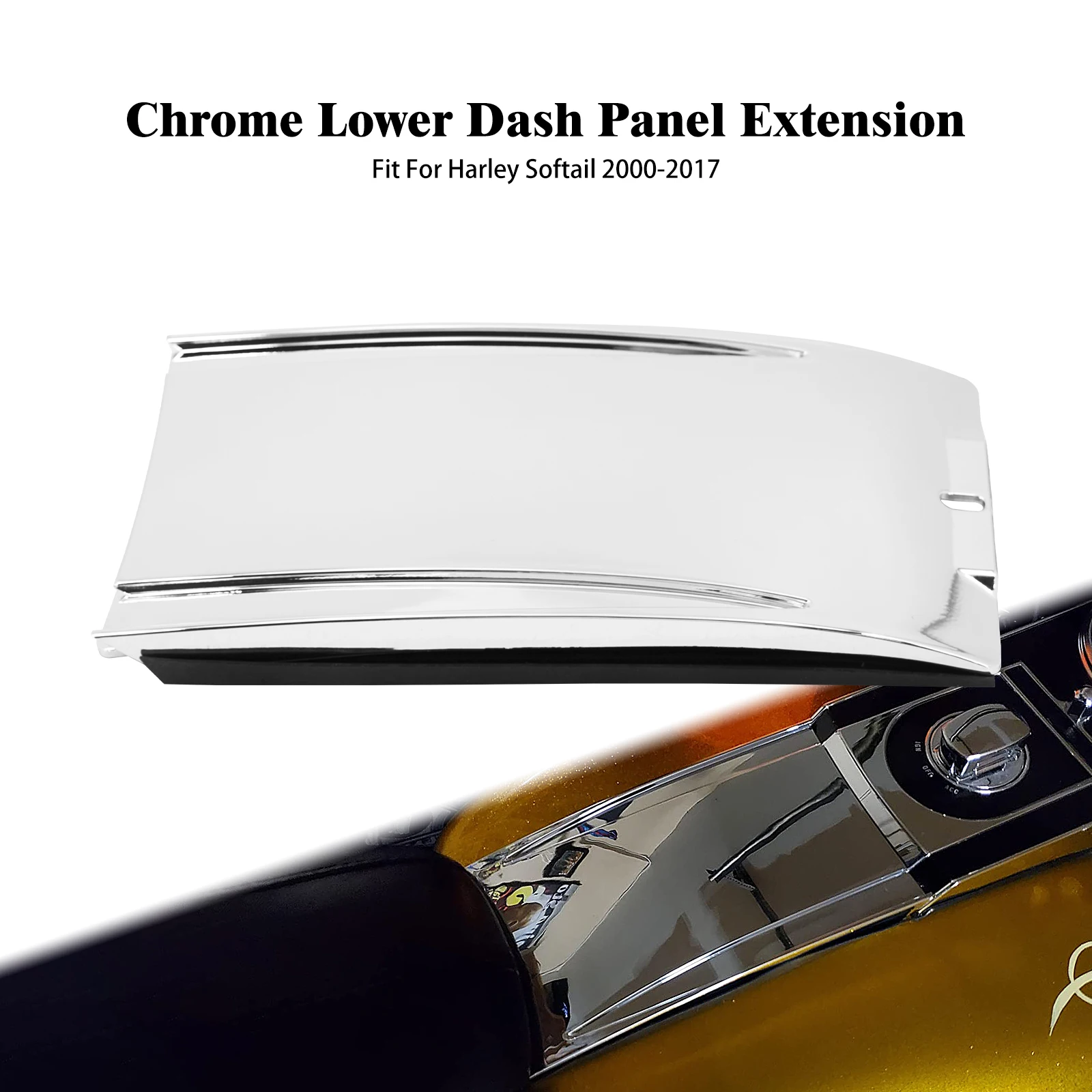 Motorcycle Chrome Lower Dash Panel Extension Plate Tank Accessories For ...