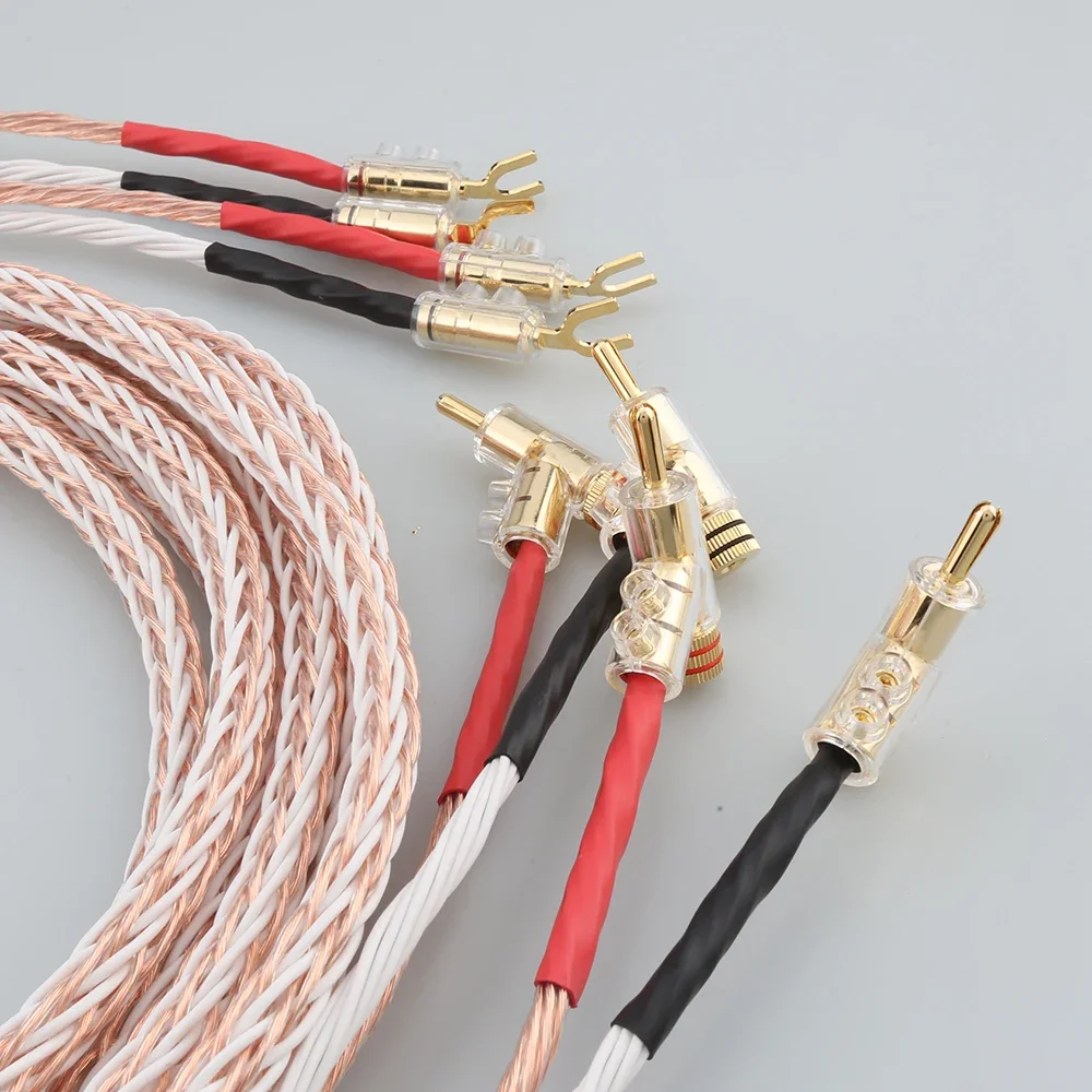 New Audio Hi-end DIY HIFI Gold Rhodium Plated Y shape to banana plug ...