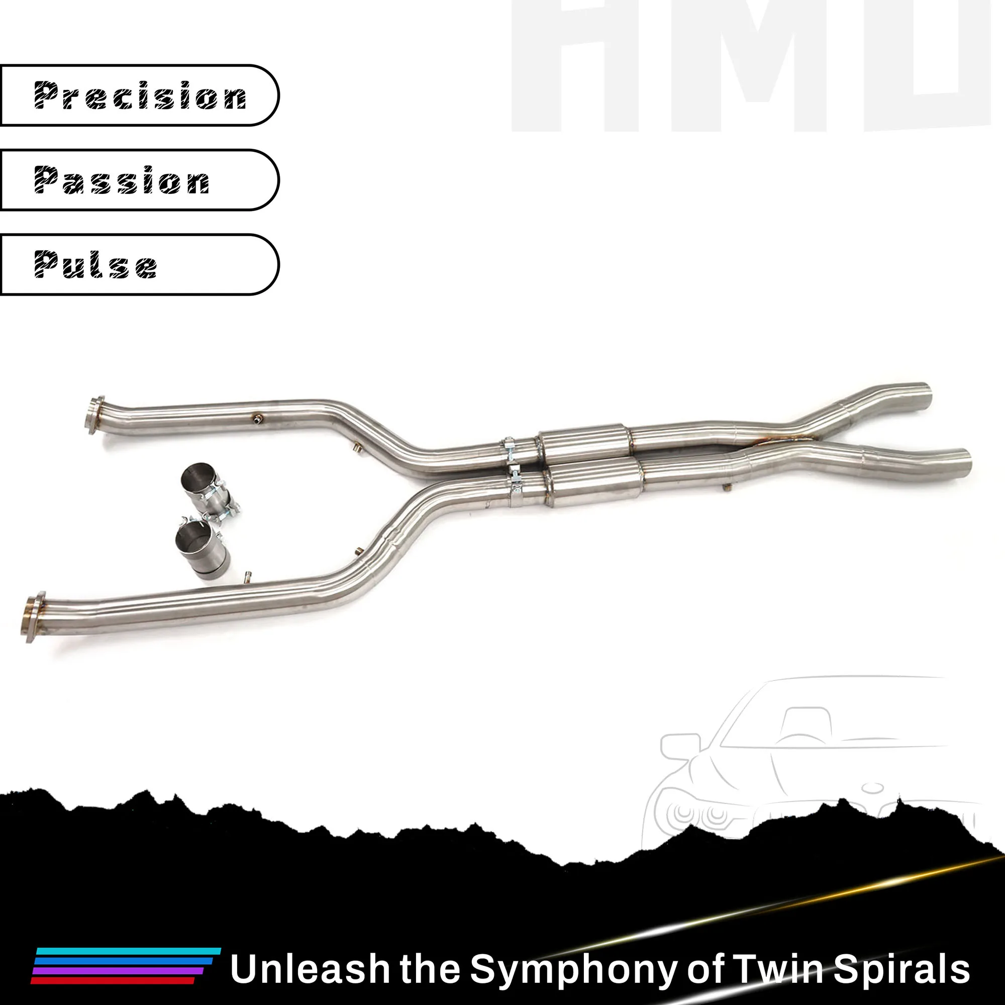 HMD Hot Sales for 2025 BMW M5 G90 4.4T SS304 Middle Pipe Exhaust With ...