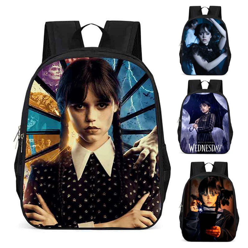 Wednesday Addams Backpack Nevermore Academy Kids Kindergarten Bag For ...