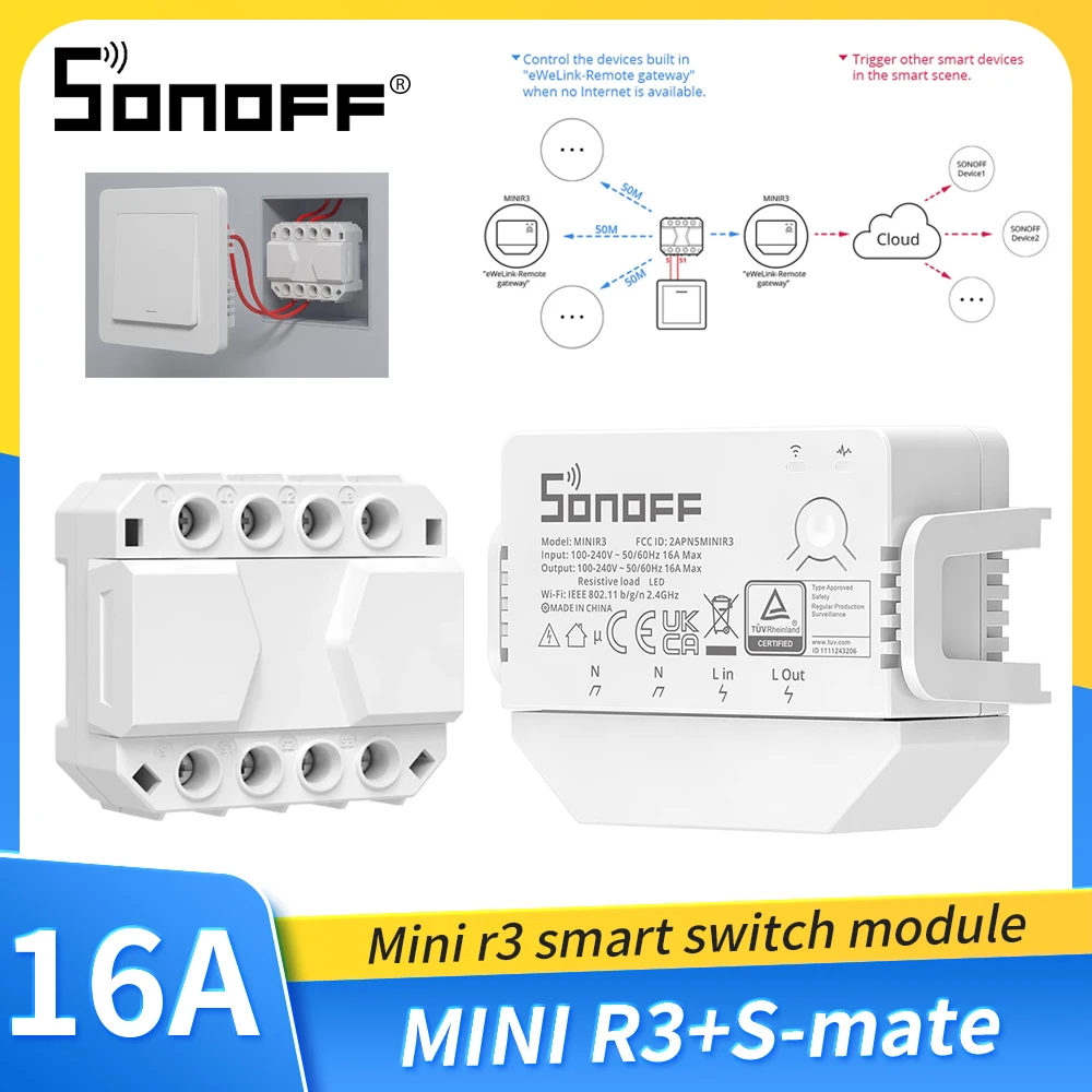 SONOFF-MINI-R3-WIFI-Smart-Switch-16A-REST-API-No-Neutral-Line-S-MATE ...