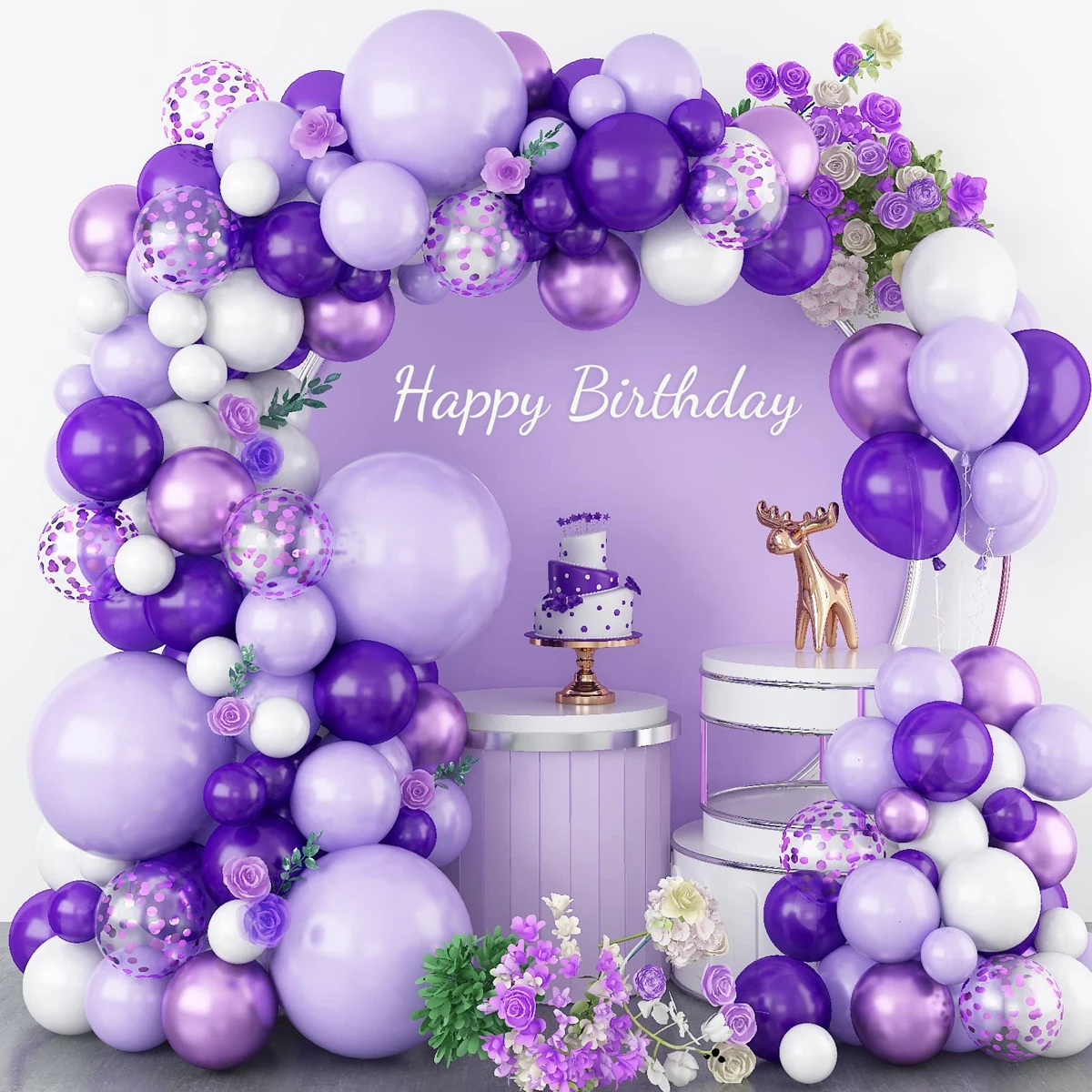 Purple Butterfly Balloon Garland Arch Kit Birthday Party Decoration ...