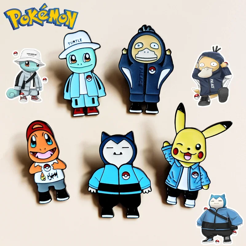 Pokemon-Pikachu-Psyduck-Brooches-Enamel-Pins-Cartoon-Snorlax-Charmander ...