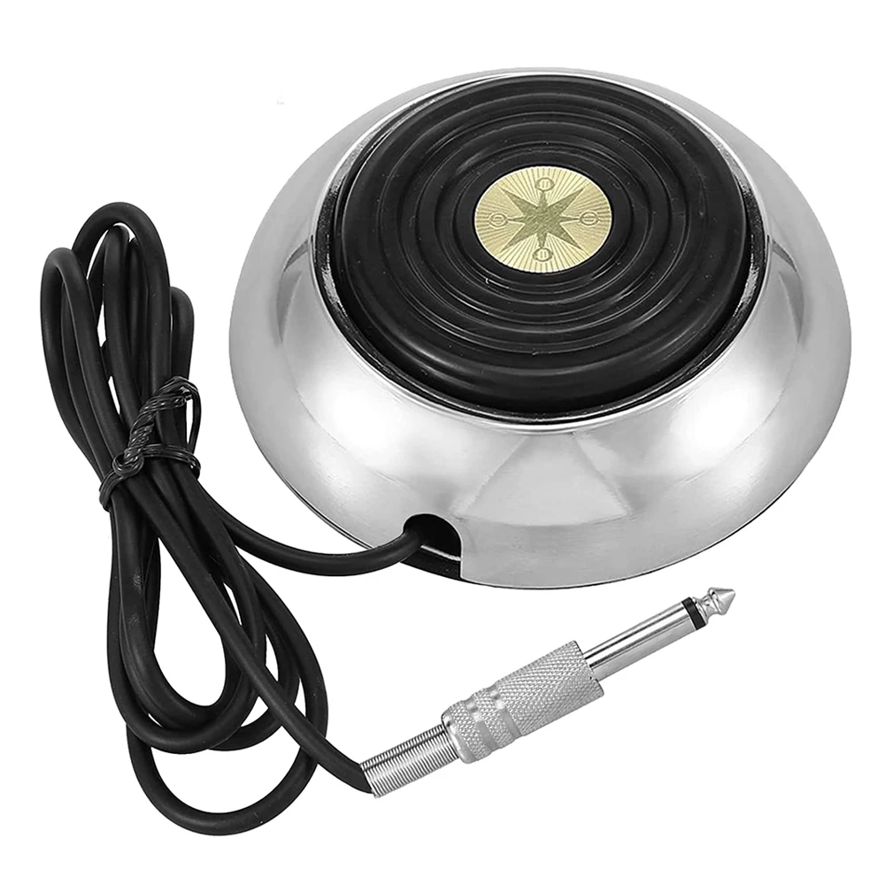 원형 스테인레스 스틸 문신 기계 풋 페달 스위치, 풋 페달 제어 360, GEM Pro Degree 스위치, 5 ft 전원 코드 ...