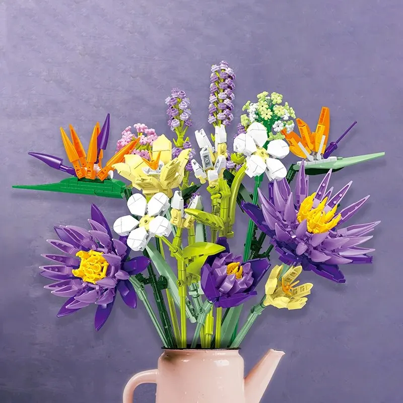 Romantic-Flower-Bouquet-Building-Blocks-Eternal-Flower-Creative-Home ...
