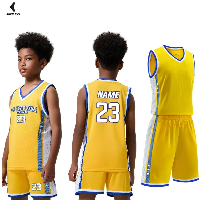 Boys Basketball Uniforms Custom 100% Polyester Mesh Throwback ...