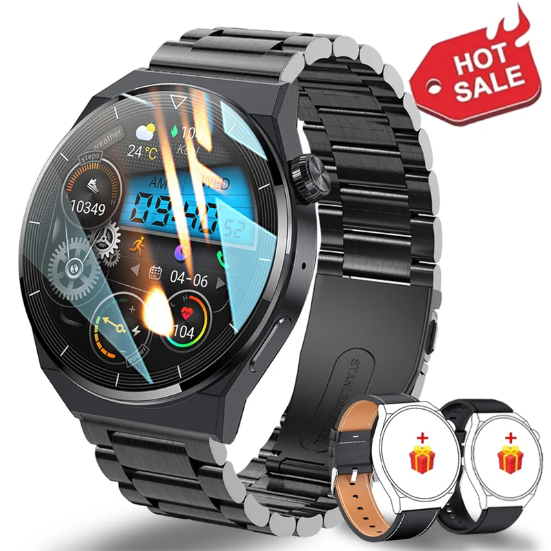 For Huawei Xiaomi NFC Smart Watch Men GT3 Pro AMOLED 390*390 HD Screen Heart Rate Bluetooth Call ...