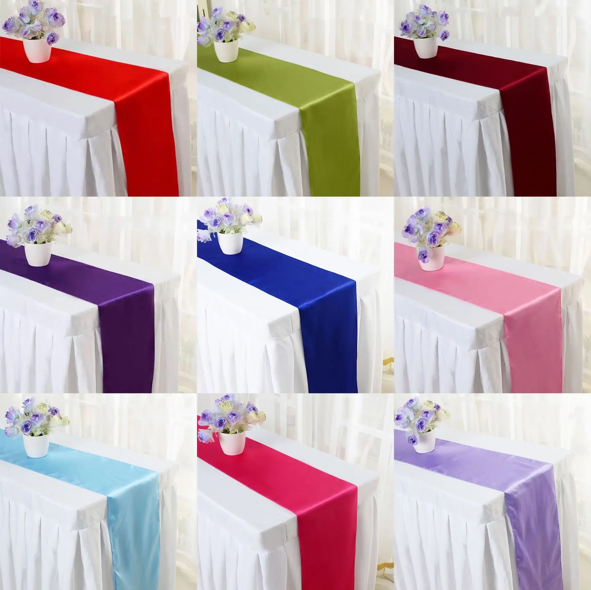 1Pcs-Solid-Color-Satin-Table-Runner-Sashes-Table-Cover-For-Home-Wedding ...