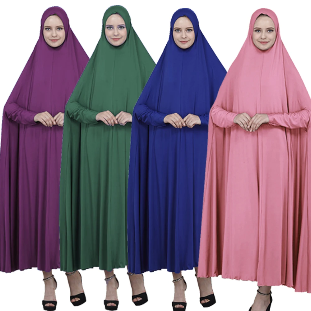 Eid Hooded Muslim Women Hijab Dress One Piece Prayer Garment Jilbab ...
