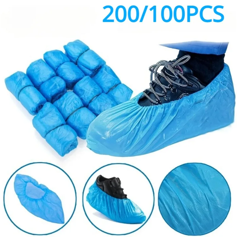 200/100PCS Thickened Disposable Portable Shoe Cover Boot Cover Indoor ...