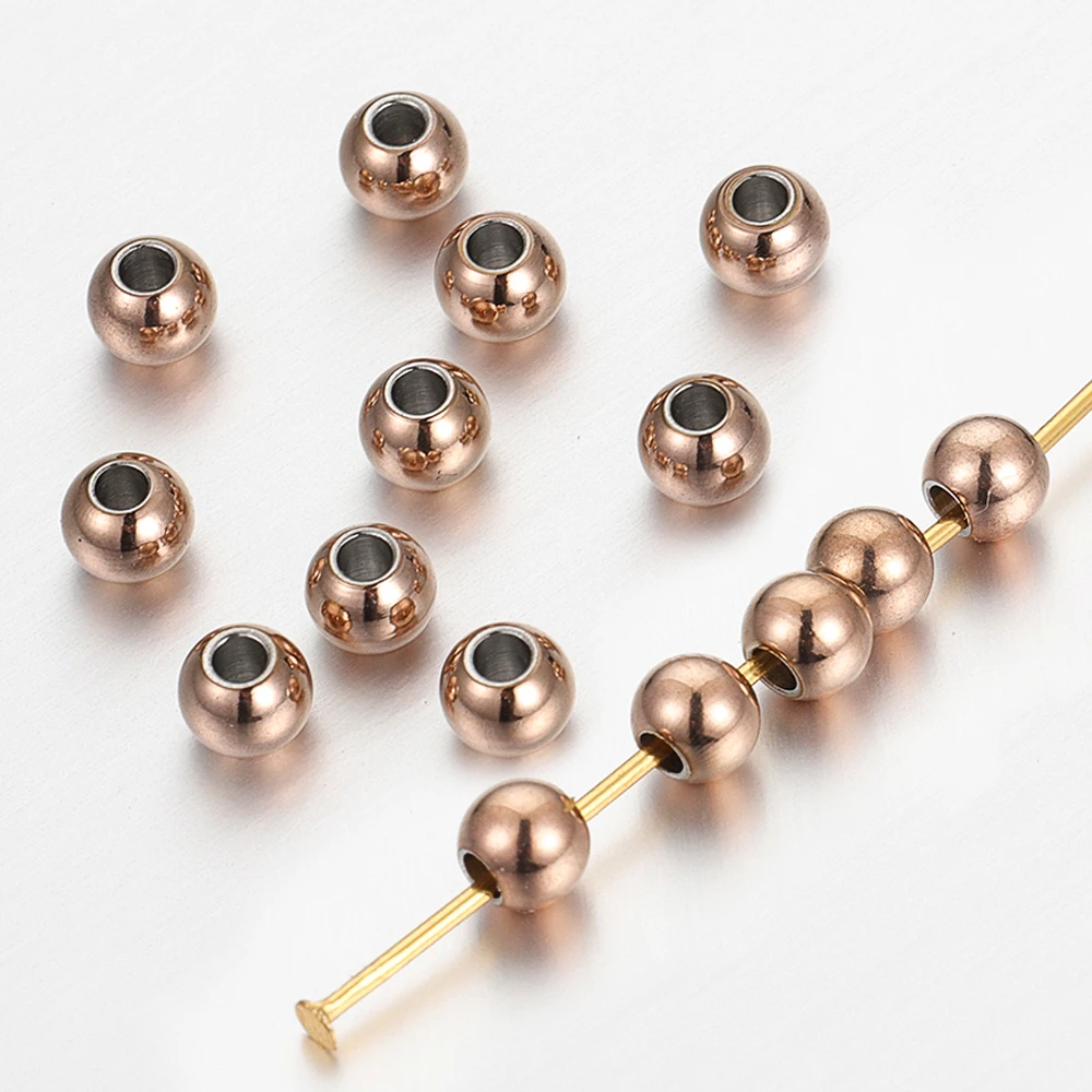 100pcs-Stainless-Steel-Rose-Gold-Color-Spacer-Beads-for-Jewelry-Making ...