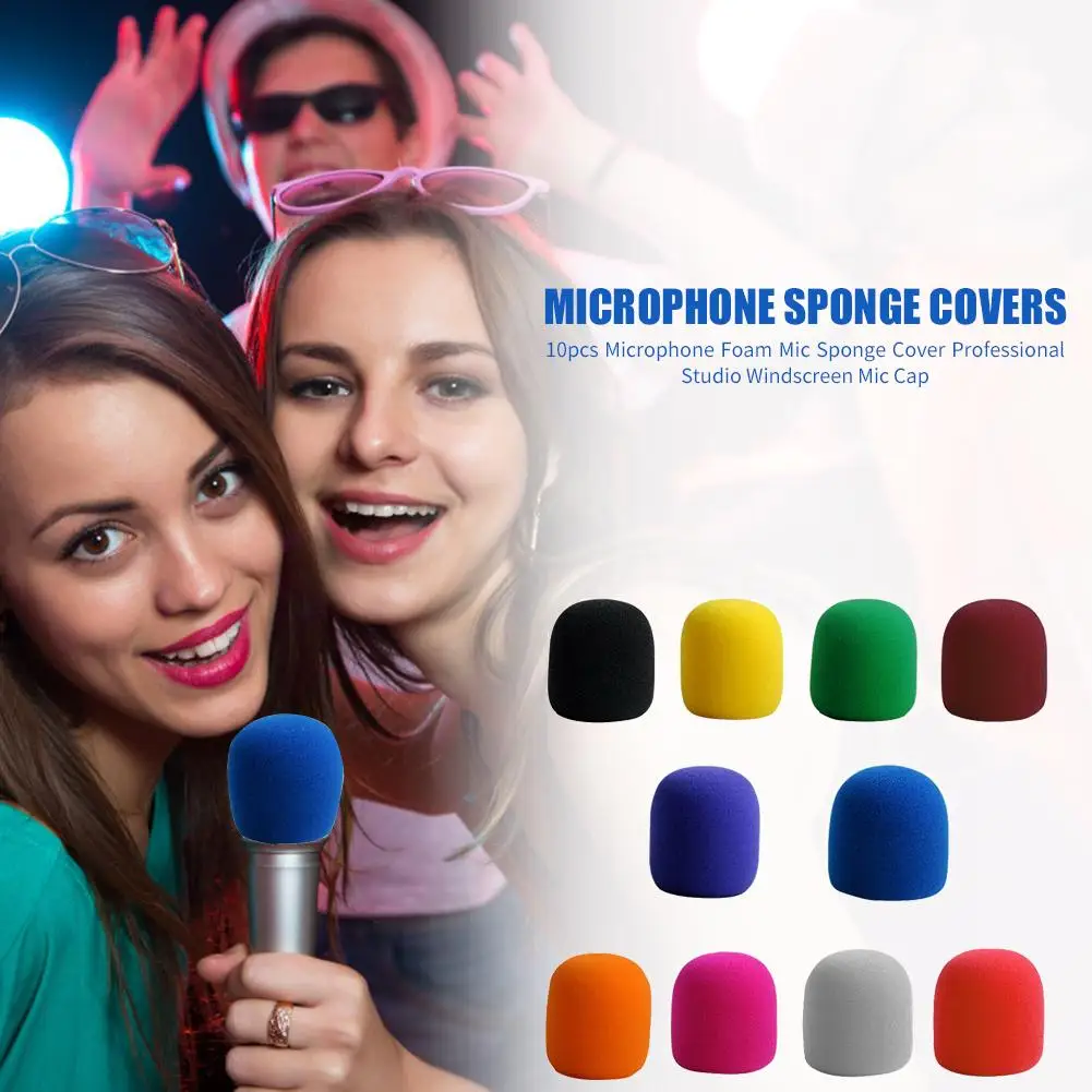 10pcs-Practical-Microphone-Foam-Colorful-Mic-Sponge-Cover-Professional ...