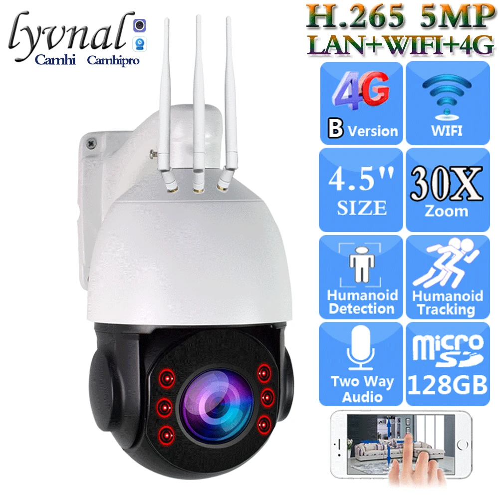 3g 4g Sim Card Camera 5mp Wireless Ip Camera Wifi Ptz Speed Dome ...