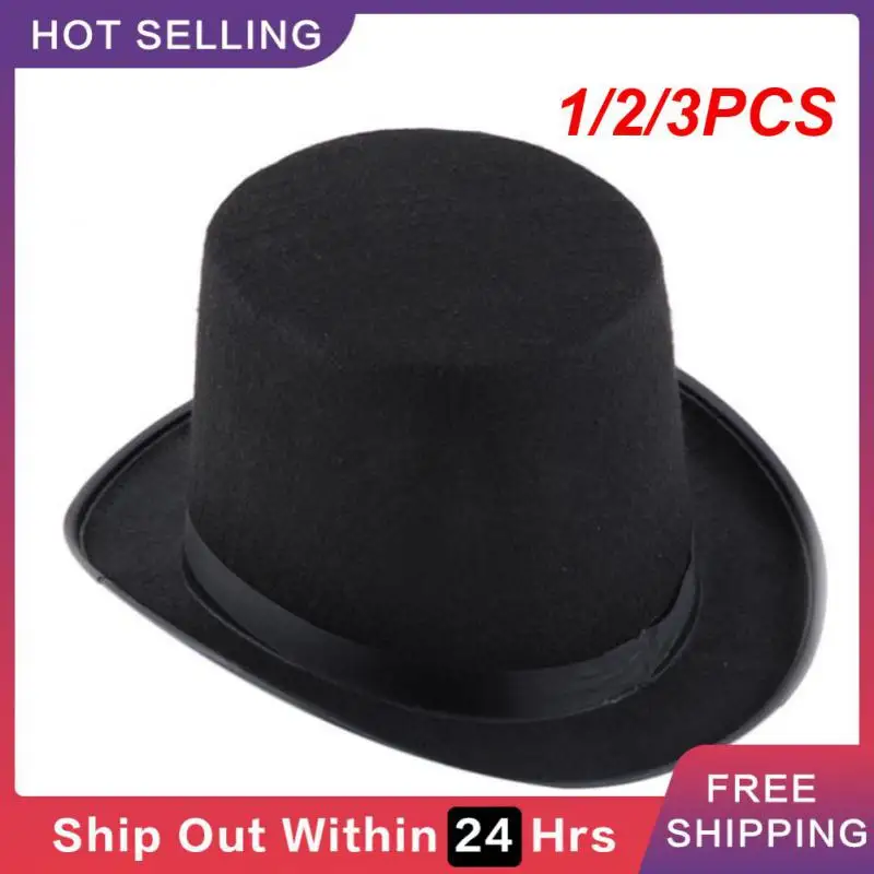 1-2-3PCS-Tall-Black-Top-Hat-Perfect-For-Costumes-Comfortable-Fit ...