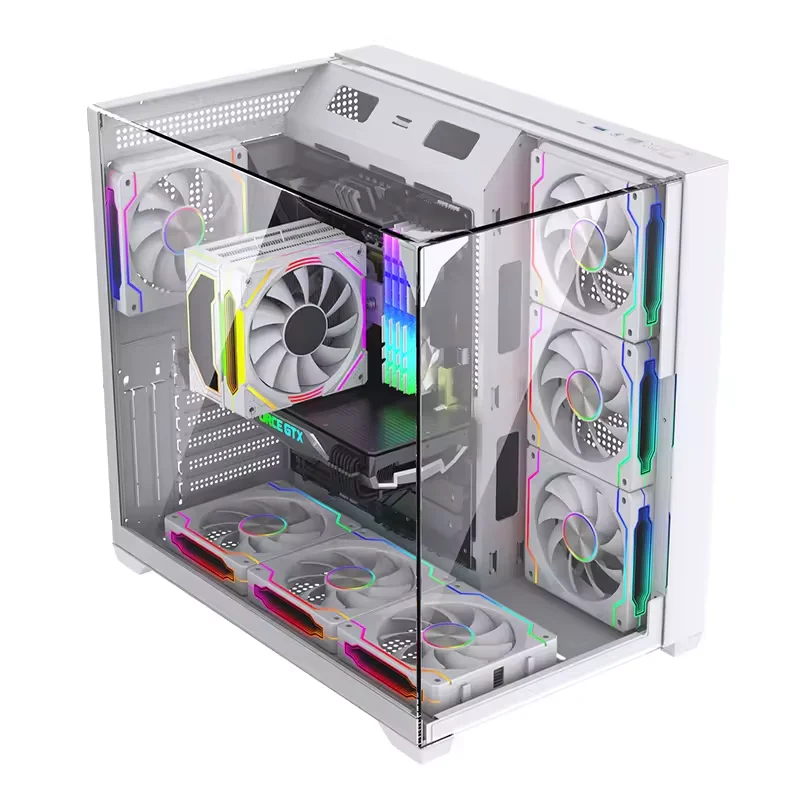 Chassi de caixa de pc branco torre completa com ventilador usb3.0 atx M ...