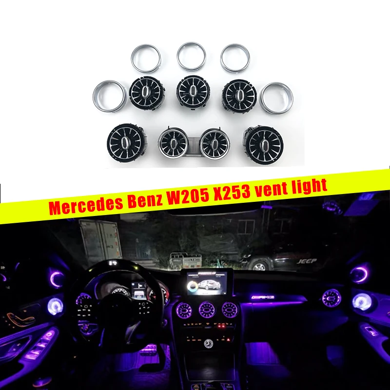 3/64 Color Car LED Air Outlets For Mercedes-Benz C GLC E S Class W205 ...