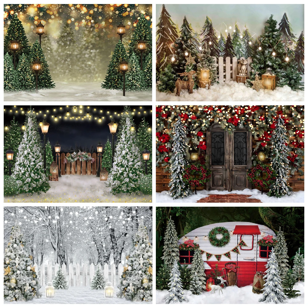 Winter-Forest-Snowflake-Photography-Backdrop-Glitter-Snow-Scene ...