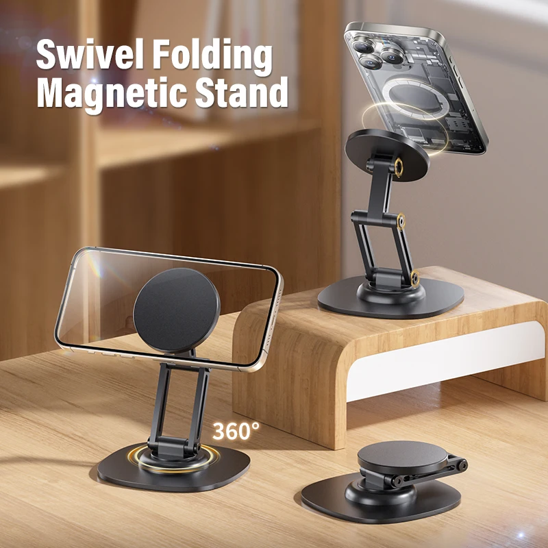 Metal-Magnetic-Rotating-Mobile-Phone-Holder-Stand-360-Rotation-Folding ...