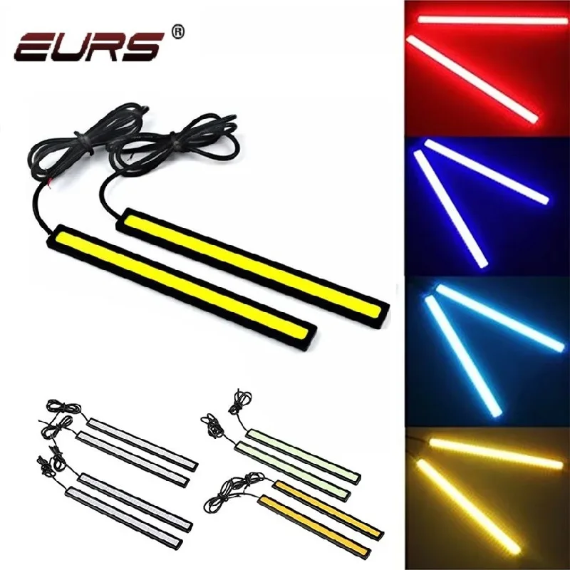 2PCS 17CM LED COB Bulb DRL Car Styling Strip Waterproof COB LED Working ...