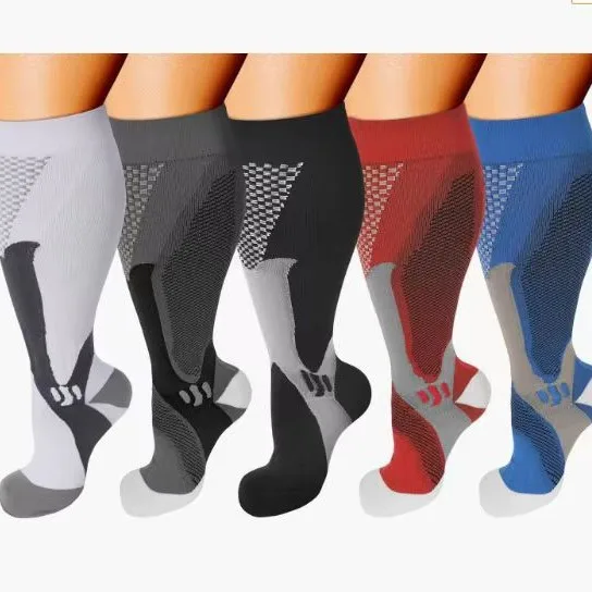 5 Pairs 2XL 3XL 4XL Plus Size Compression Socks Nurse Compression Socks ...
