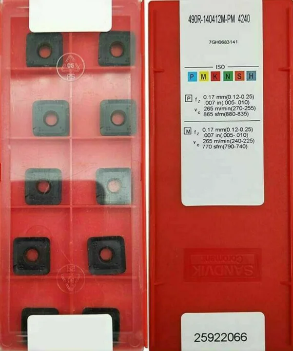 10PCS CARBIDE INSERT 490R-140412M-PM 4240