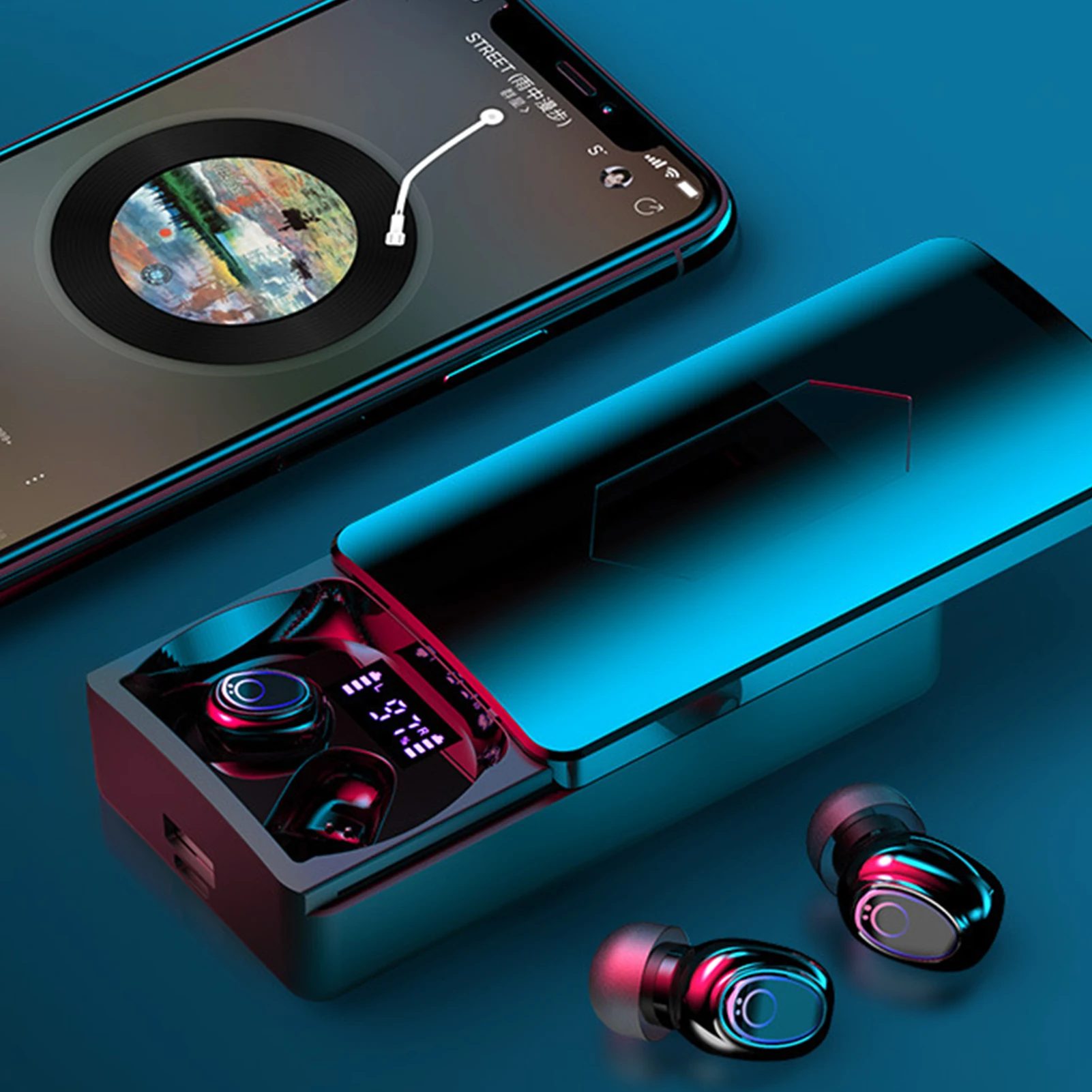 2-in-1 TWS Wireless Bluetooth Earphones 10000mAh Charging Box Wireless ...