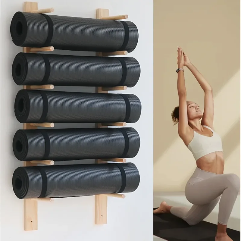 Solid-Wood-Storage-Rack-for-Yoga-Studio-Wall-Foam-Shaft-Storage-Shelf ...
